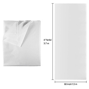 Fusible Interfacing, Non-Woven Polyester Interfacing Fabric Single-Sided Iron on Interfacing for DIY Supplies (60 Inch x 4 Yards, White)