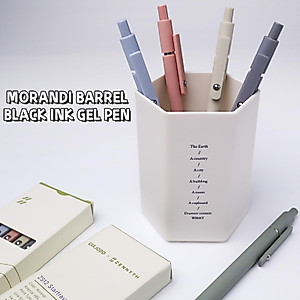 Gel Pens, 5 Pcs 0.5mm Japanese Black Ink Pens Fine Point Smooth Writing Pens, High-End Series Retractable Pens for Journaling Note Taking, Cute Office School Supplies Gifts for Women Men (Morandi)