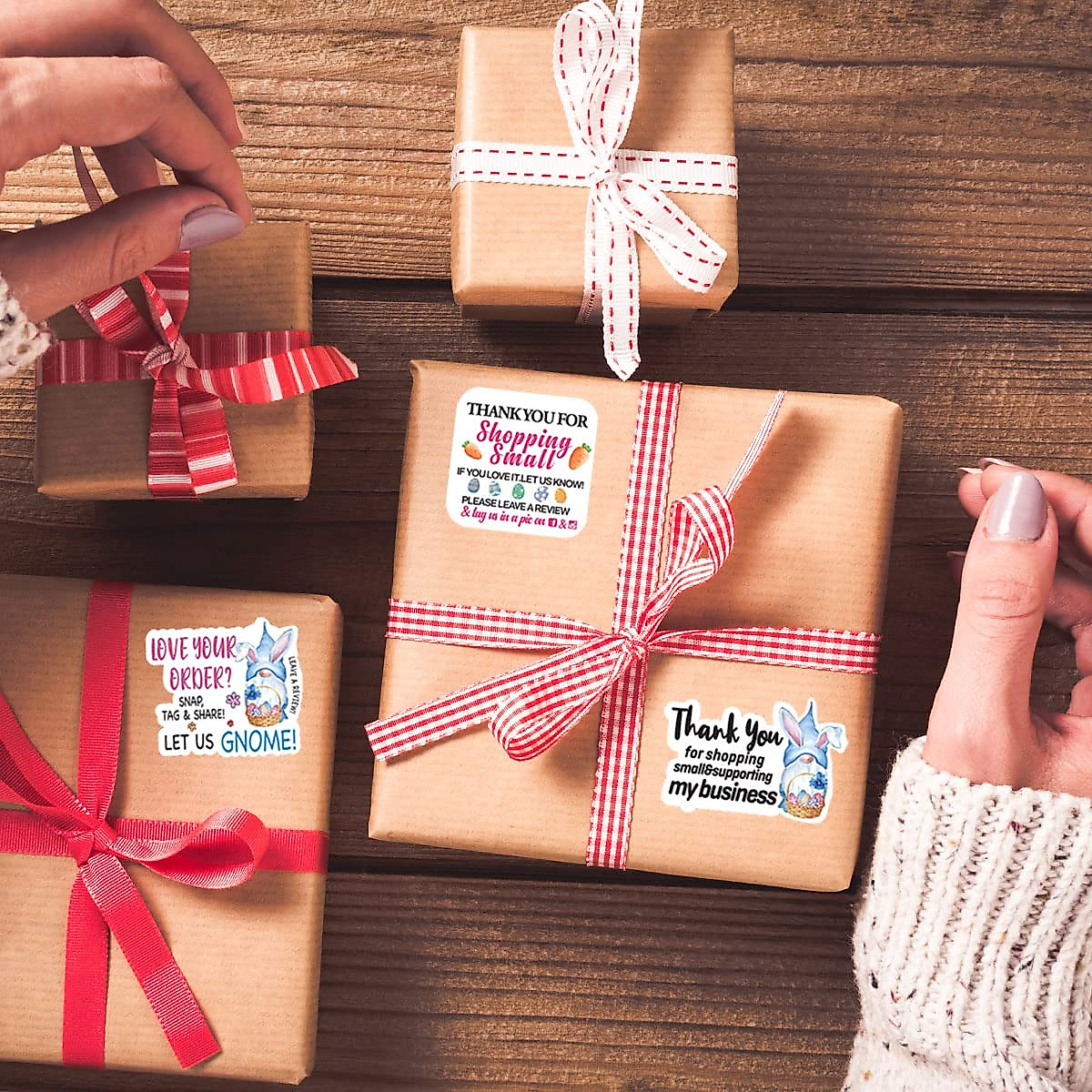 Thank You for Shopping 240 Piece Easter Stickers,Cute Business Envelopes Stickers for Handmade Goods/Small Business Packages,Easter Theme Small Shop Business Stickers for Envelopes Seals