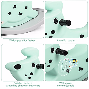 Vilobos Rocking Horse Outdoor Rocking Toy with Music for Toddler Baby Kids Ages 1-3 Year Old Boy Girl Green