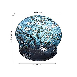 Mouse Pads for Computers Van Gogh Ergonomic Memory Foam Nonslip Wrist Support-Lightweight Rest Mousepad for Office,Gaming,Computer, Laptop & Mac,Pain Relief,at Home Or Work
