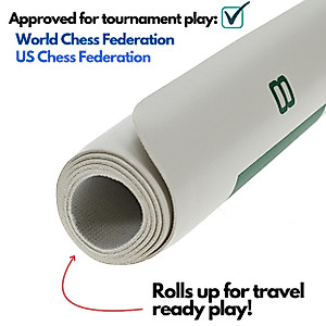 WE Games- Tournament Roll Up Vinyl Chess Board- Green and White