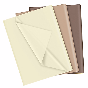 PLULON 90 Sheets Brown Tissue Paper Bulks, Gift Wrap Tissue Paper Sheets for Packaging Birthday Gift Wrapping Paper Birthday Wedding Construction Party Decorations