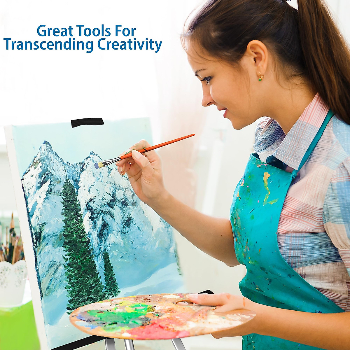 KEFF Large Super Deluxe Artists Painting Set - Professional Art Paint Kit Supplies for Adults and Kids with Acrylic, Watercolor & Oil Paints, Field & Table Easel, Canvases, Brushes and More