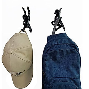 iPreference Decorative Monkey Hooks – 5.7 Inch Decorative Resin Hooks Hangers Multiple Hook with Different Pose Wall Hook Decorative Wall Hook Hat Rack Coat Rack Tower Hanger Set of Two