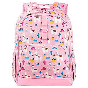 Choco Mocha 15 inch Llama Backpack with Matching Lunch Box for Girls