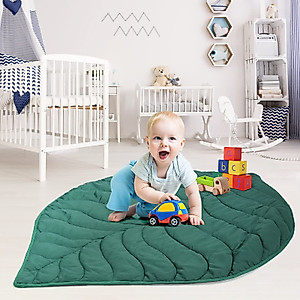 VARIPOWDER Baby Play Mat,56.3x42.1inch Cotton Crawling Cushion, Kids Room Rug Floor Gym,Soft Washable Non-Slip Room Decor Floor Rug, Activity Floor Carpet,Photo Studio Prop(Dark Green)