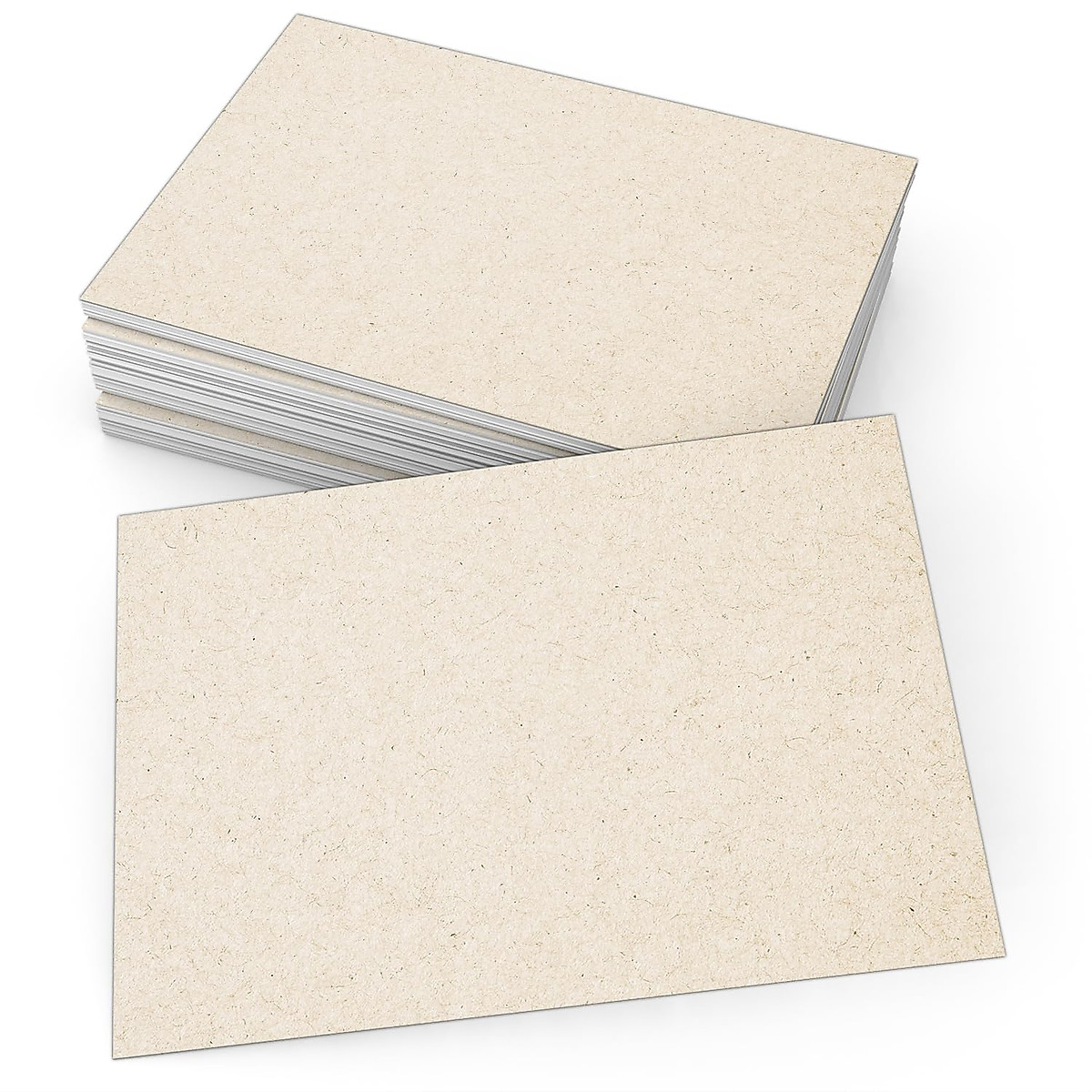 321Done Blank Rustic 4x6 Cards (Set of 50) - Thick, Heavy Cardstock - Make Invites, Greeting, Note, Thank You Cards - Plain Kraft for Writing, Stamping, Printing, Art - No Envelopes - Made in USA