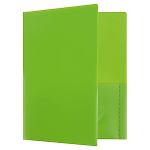 JAM PAPER Heavy Duty Plastic 2 Pocket Extra Tough School Folders - Assorted Fashion Colors - 6/Pack