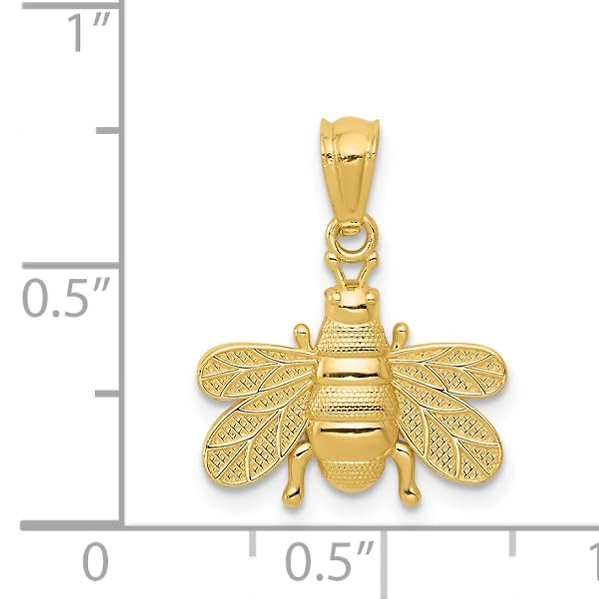 IceCarats 14K Yellow Gold Queen Bumble Bee Necklace Honeybee Pendant Beekeeper Charm Only