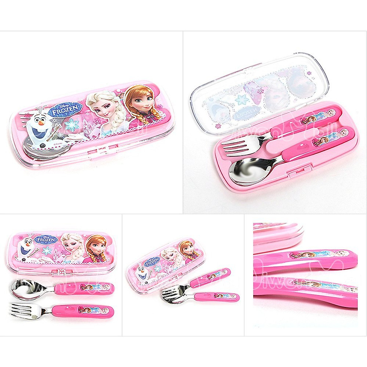 Frozen Children Kid Spoon Fork Set with Case 042493