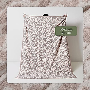 Lutoris Lightweight Beige Fluffy Leopard Blanket for Couch (60x80 Inches) Warm Reversible Microfiber Cozy Cheetah Print Blanket Super Soft Fleece Throw Blanket for Bed Sofa Travel
