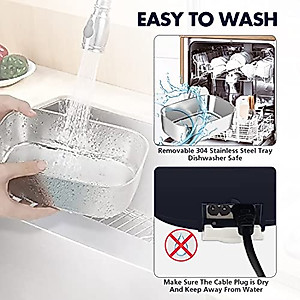 Yoorbee Electric Lunch Box Food Heater, 60W Heated Lunch Boxes for Adults,Durable 3-In-1 Portable Food Warmer for Car& Home/Office,Leak-proof,with Fork&Spoon,Carry Bag