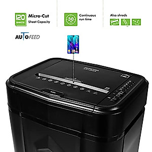 Aurora 120-Sheet Auto Feed High Security Micro-Cut Paper Shredder / 30 Minutes