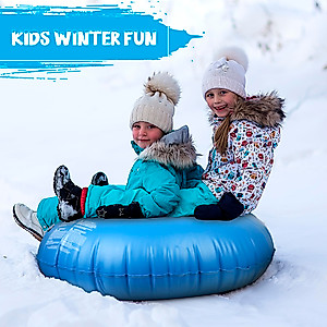 Slippery Racer Airraid Inflatable Snow Tube Sled, Blue