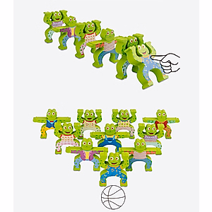 BESTING Balancing Stacking Blocks Frog Blocks Children's Educational Balance Wooden Stacking Acrobatic Interlock Decompression Preschool Toys Balancing Games (HJ012)