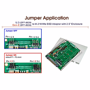 U.3 (SFF-8639) PCIe Gen3 to M.2 NVMe SSD Adapter