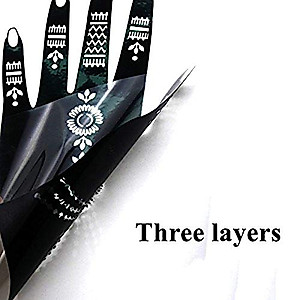 Xmasir Henna Tattoo Stencils Kit Pack of 22 Sheets, Temporary Tattoo Templates Indian Arabian Tattoo Sticker for Hands Body Art