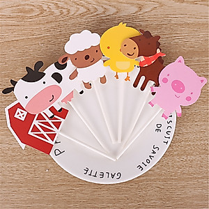 Wolpark Glitter Farm Animal Cake Toppers Farm Animal Cupcake Toppers 25 PCS Farm Birthday Party Supplies Decorations for Baby Shower Kids Birthday Cartoon Cupcake Topper Picks