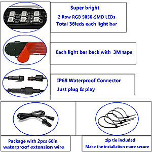 NBWDY 8pcs Led Strip Lights Boat Lights with APP 4-Key RF Remote Control,Waterproof 12V Boat Interior RGB Strip Lights,Boat Deck Lighting,Multi-Color Marine Lights for Boat Sailboat Kayak