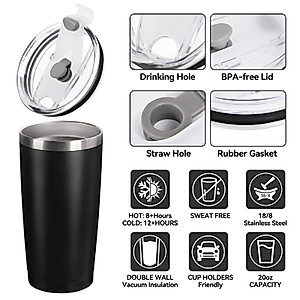 KIKERRO Pilot Gifts – Laser Engraved Aviation Mug for Pilots & Flight Attendants - Airplane-Themed Gift for Men, Christmas & Birthday, 20oz Stainless Steel Travel Tumbler with Lid & Straw