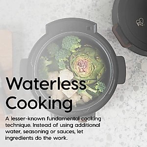 IRIS USA 3 Qt. 8-in-1 Multi-function Pressure Cooker with Waterless Cooking Function, Compact Pressure Cooker for 2-3 People with Pre-Programmed Recipes for Easy Healthy Cooking, Black