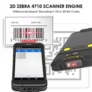 Posunitech Android 13 Barcode Scanner Handheld Mobile Computer 4GB+64GB Rugged Data Terminal PDA with 1D/2D Zebra-SE4710 Reader Bluetooth Wi-Fi 6 NFC 4G for Logistics, Warehouse, Retail