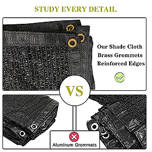 JUNKOGO Shade Cloth,12'x24',70% Black Sun Mesh UV Resistant Net with Brass Grommets for Garden Plant Cover,Greenhouse