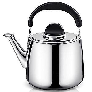 Tea Kettle - 3QT Whistling Tea Pots for Stove Top - Food Grade Stainless Steel Teapot - Classic Stovetop Kettle with Universal Base, Cool Grip Bakelite Handle