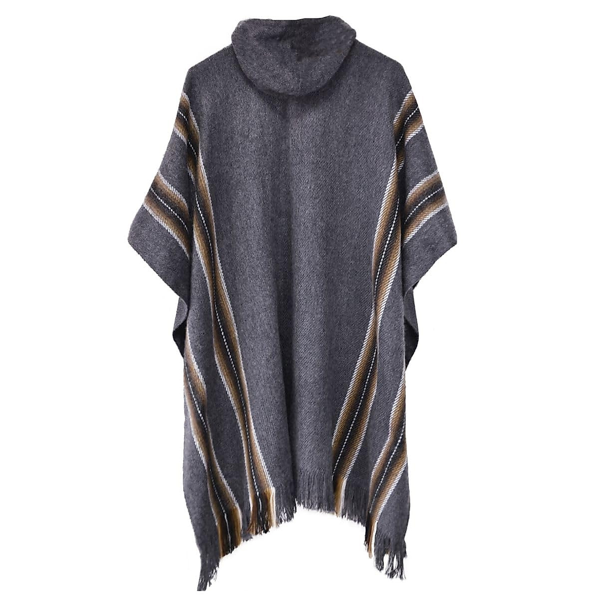 Gamboa Alpaca Poncho - Hooded, Dark Gray, OS