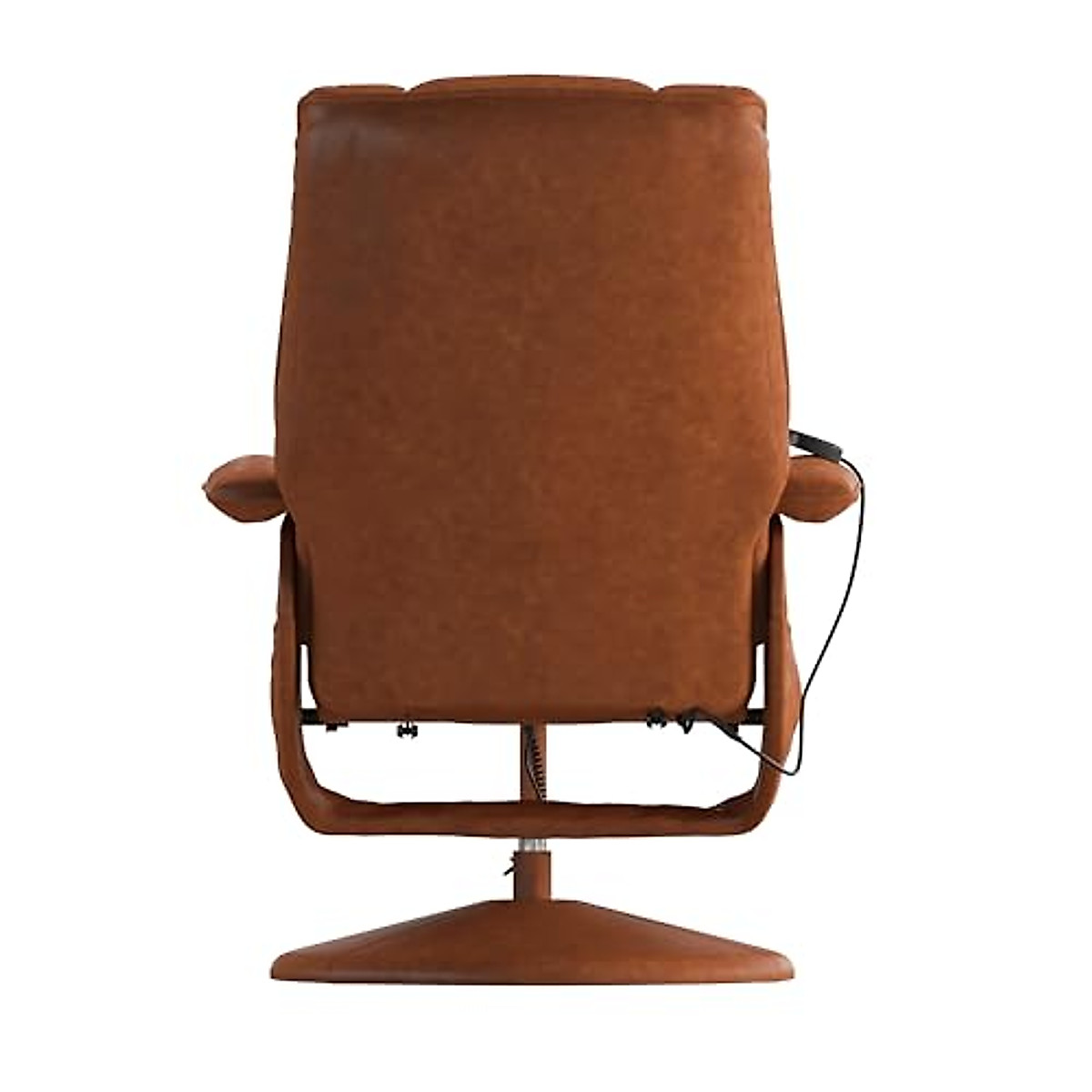 Flash Furniture Massaging Multi-Position Recliner and Ottoman with Wrapped Base, Piece Set, Brown