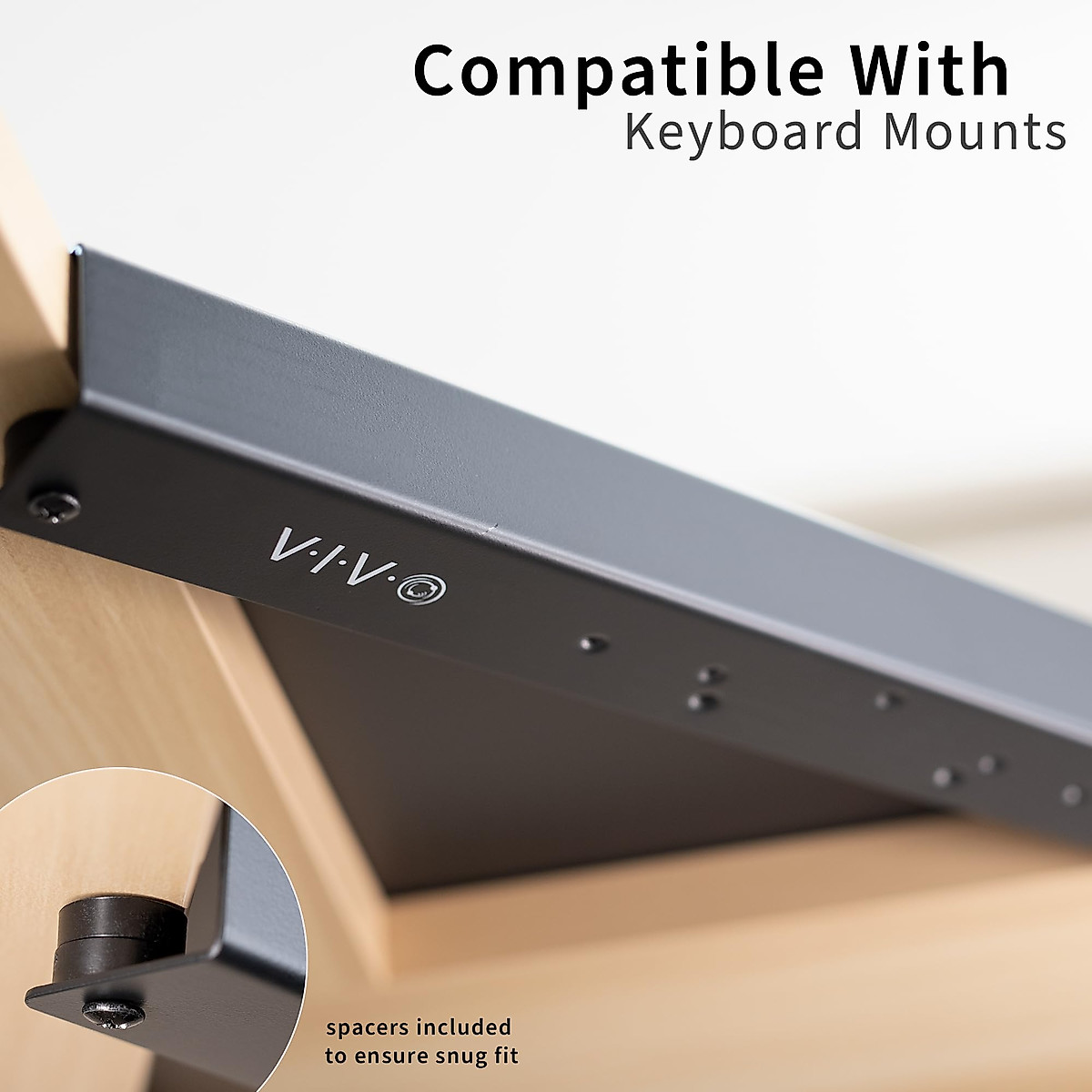 VIVO 17 inch Corner Desk Connector Platform for Mounting Under-Desk Keyboard Trays on L-Shaped Workstations, Black, DESK-AC07S