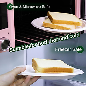 JOYFULOCEAN Paper Plates 7 inch 125 Pieces, 100% Compostable Disposable Paper Plates, Heavy-Duty Natural Biodegradable Eco-Friendly Sugarcane Fibers Party Plates(White)[PFAS-Free][BPI Certified]