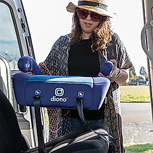 Diono Solana 2 XL 2022, Dual Latch Connectors, Lightweight Backless Belt-Positioning Booster Car Seat, 8 Years 1 Booster Seat, Blue