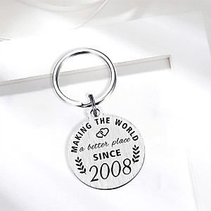 ABNTY 16th Birthday Gifts for Girls Boys, 16 Year Old Birthday Keychain, Born in 2008 Gifts, 2008 Birthday Decorations