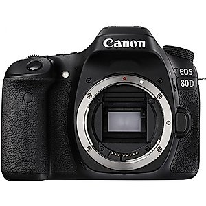 Canon Digital SLR Camera Body [EOS 80D] with 24.2 Megapixel (APS-C) CMOS Sensor and Dual Pixel CMOS AF - Black