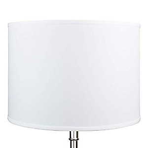 FenchelShades.com 18" Top Diameter x 18" Bottom Diameter 13" Height Cylinder Drum Lampshade USA Made (Linen White)