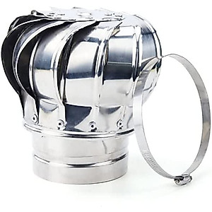 Stainless Steel 201 Non Power Roof Ventilator, Wind Turbines Attic Air Vent Ventilating Fan (Size : 110mm)