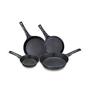 Concord 4 Pc Marble Coated Nonstick Cast Aluminum Fry Pan Skillet Set 4 Sizes. Induction Compatible. Made in Korea