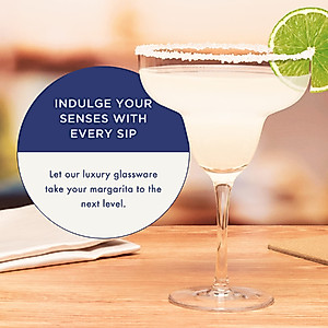 ELIXIR GLASSWARE Crystal Margarita Glasses Set of 4-14.5 oz Cocktail Glasses in Gift Packaging - Gift for Wedding, Anniversary, Birthday, Christmas - Dishwasher Safe