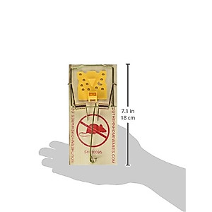 Southern Homewares Wooden Snap Spring Action Rat Trap with Expanded Cheese Shaped Trigger
