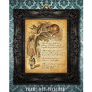 Alice in Wonderland Prints - 11x14 Unframed Wall Art Print Poster - Perfect Alice in Wonderland Gifts and Decorations (Alice Speaks to Cheshire Cat)