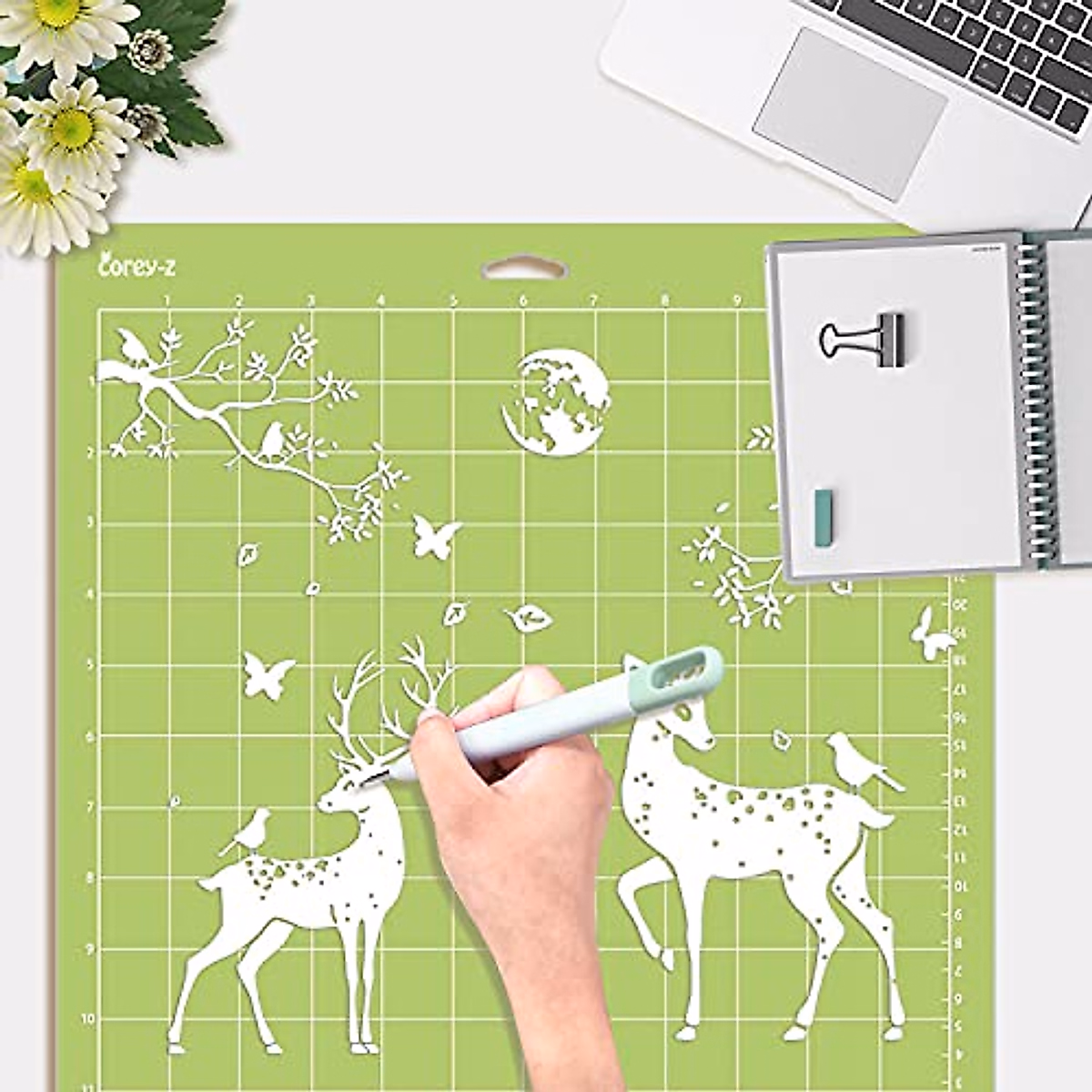 Craft Vinyl Weeding Tools,Scraper,Weeders,Spatula,Scoring Stylus,Tweezers,Scissor,Weeding Tool Set Basic Craft Removal Tool Kits for Cricut,Scrapbooking,Silhouettes and Cardstock,7 pcs Mint