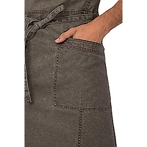 Chef Works unisex adult Denver Cross-back Bib Work Utility Apron, Olive Wood, One Size US