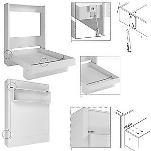 Oakland Living Easy-Lift Queen Murphy Wall Bed in Dark Grey with Shelf