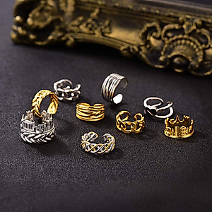 Silvora S925 Link Chain Open Ring, Sterling Silver Ring for Women Statement Engagement Enhancers Ring Engraving Customized Personalized (Send Gift Box)