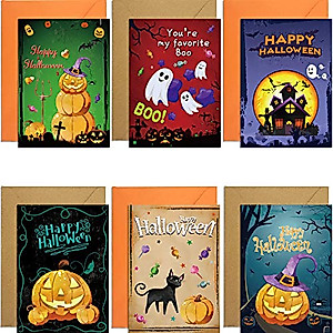 FANCY LAND 12 Halloween Cards Halloween Greeting Cards with Envelopes and Stickers 5 x 7 Note Cards