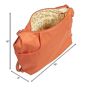 Vera Bradley Women's Cotton Convertible Backpack Shoulder Bag, Orange Bell Pepper - Recycled Cotton, One Size