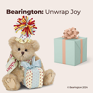 Bearington Happy Birthday Plush Suffed Animal Teddy Bear, 10"