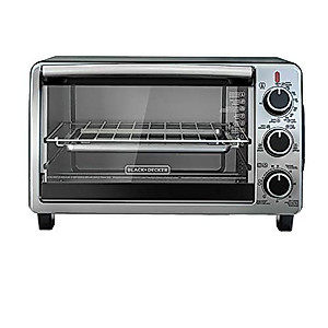 BLACK+DECKER TO1950SBD 6-Slice Convection Countertop Toaster Oven, Includes Bake Pan, Broil Rack & Toasting Rack, Stainless Steel/Black Convection Toaster Oven